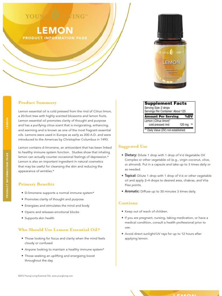 PIP Lemon | PDF | Lemon | Essential Oil