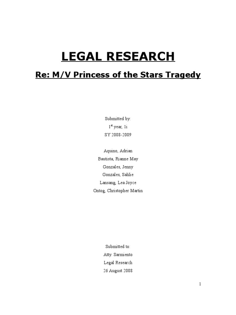 MV Princess of The Stars: A Legal Research | PDF | Water Transport ...