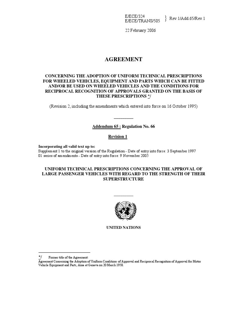 Ece R66 | PDF | Center Of Mass | Vehicles