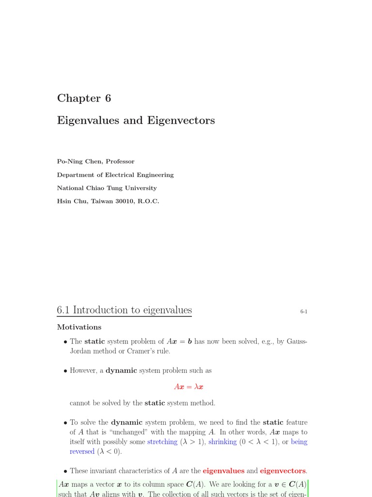 Eigenvalues and Eigenvectors | PDF | Eigenvalues And Eigenvectors ...
