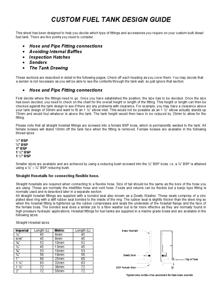 Custom Fuel Tank Design Guide | PDF