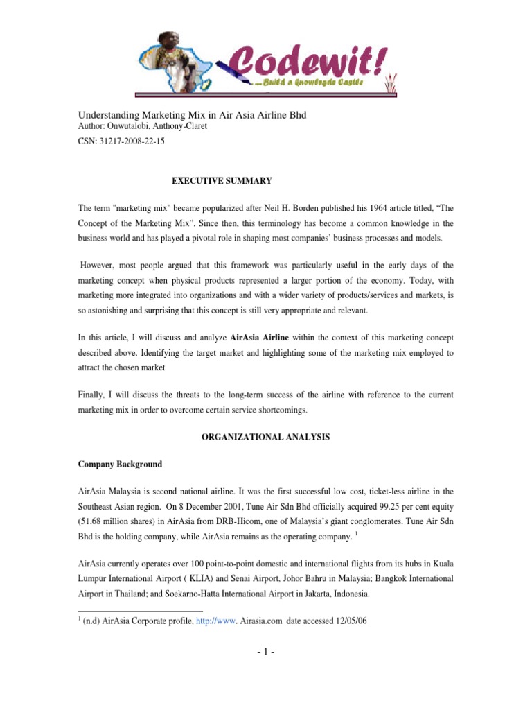 Swot of Airasia | PDF | Business | Finance & Money Management
