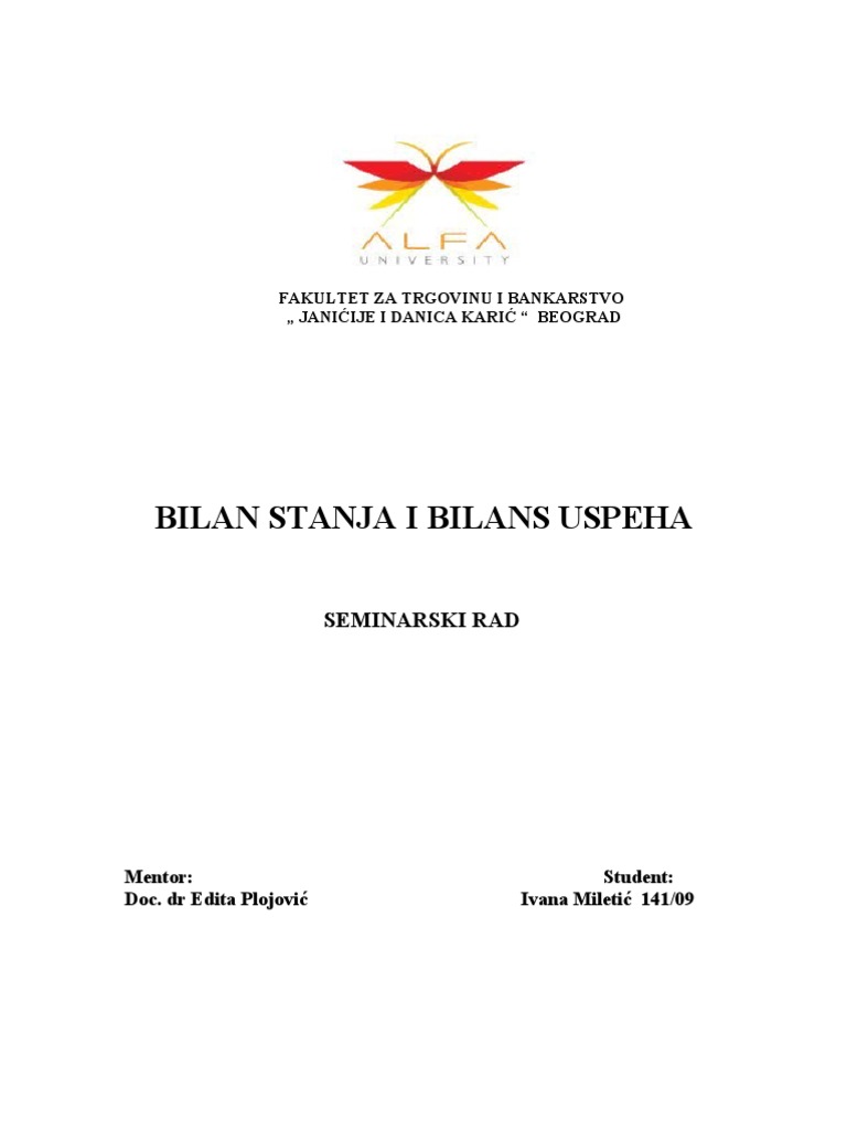 Finansijsko Racunovodstvo | PDF