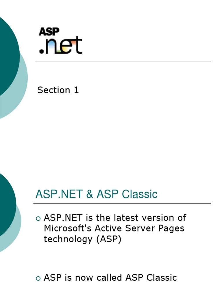 ASP.NET vs ASP Classic Overview | PDF | Computers