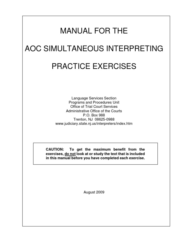 Simultaneous Interpreting Practice Exercises | PDF