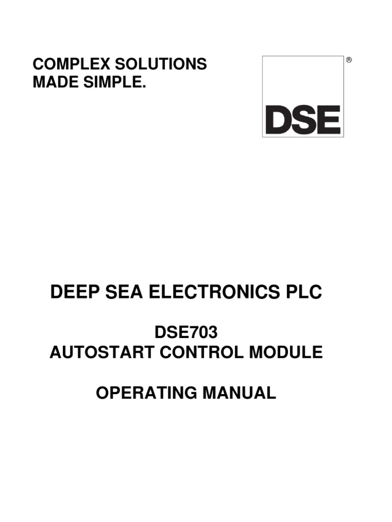 Dse703 Manual | PDF | Relay | Direct Current