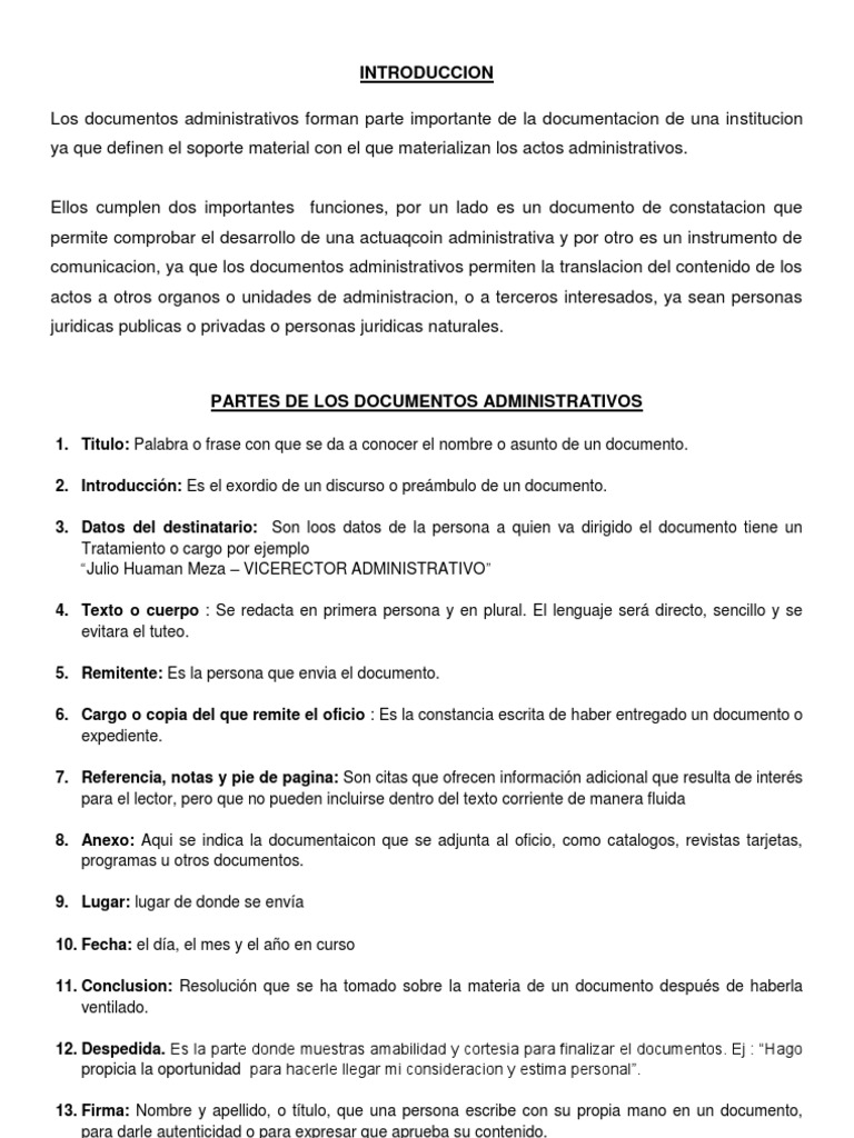 Partes de los documentos administrativos | Testigo experto | Testimonio