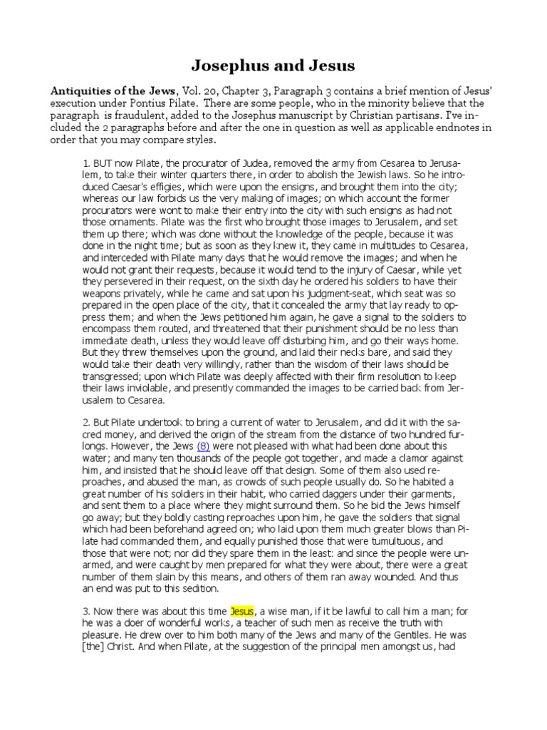 Josephus on Jesus the Galilean | Herod Antipas | Pontius Pilate