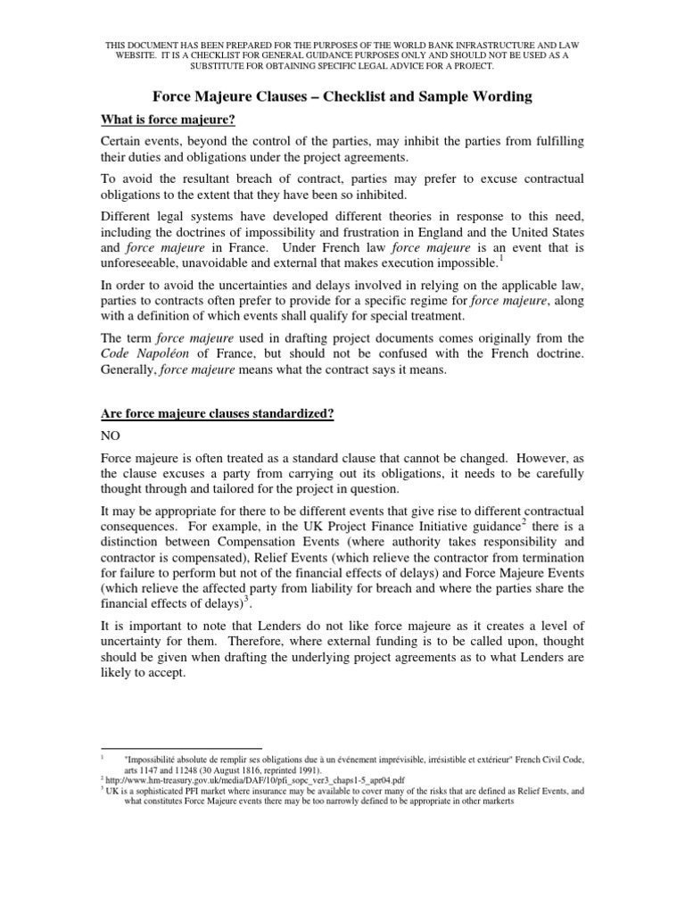 Force Majeure Clauses | Strike Action | Breach Of Contract