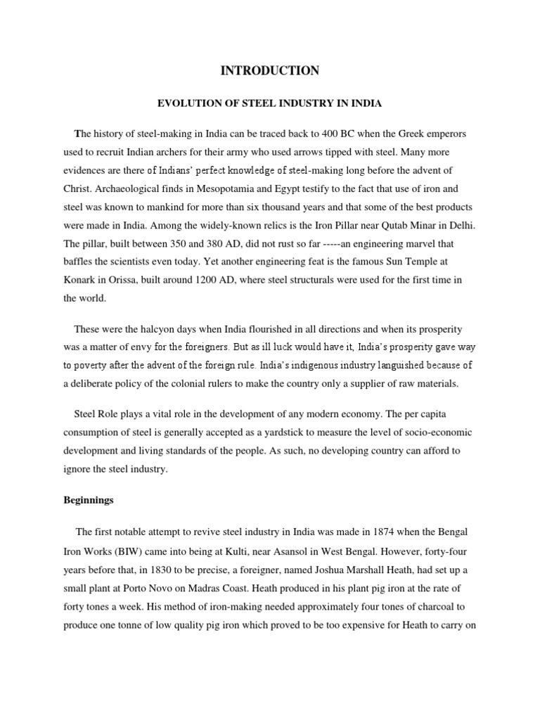 Evolution of India's Steel Industry | PDF