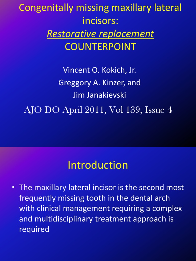 Restorative Options for Missing Lateral Incisors | PDF | Dental Implant ...