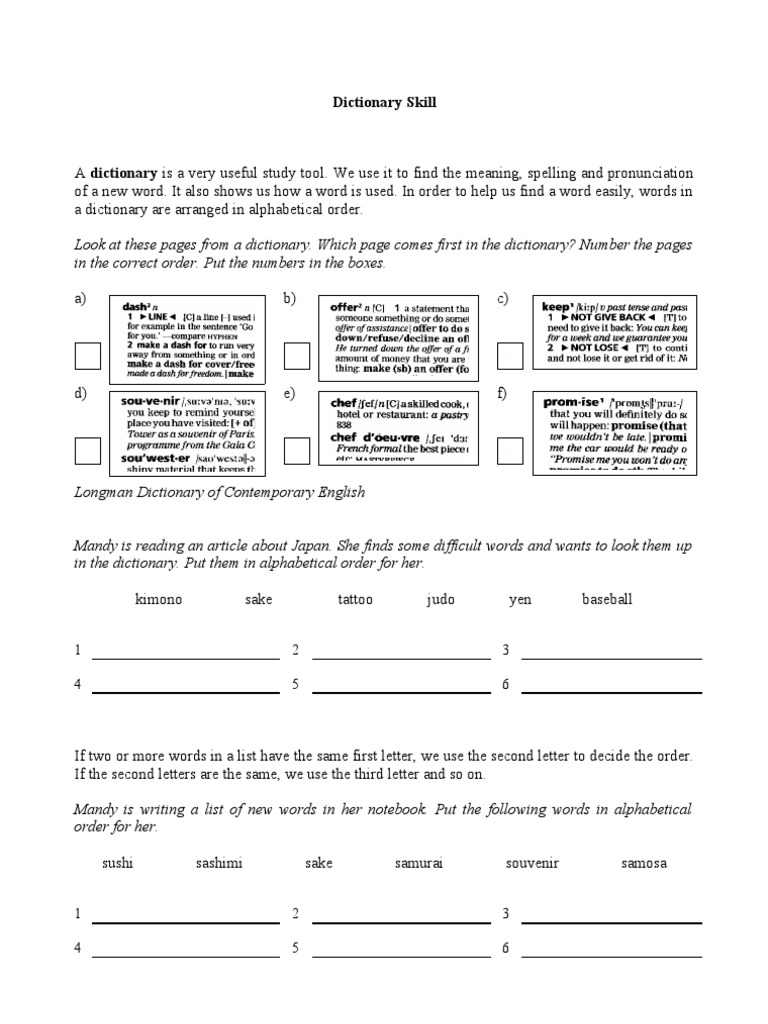 Dictionary Skills | Part Of Speech | Dictionary