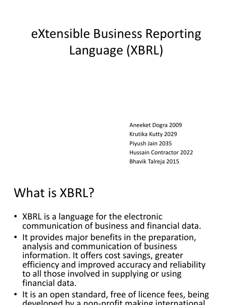 Understanding XBRL for Financial Reporting | PDF