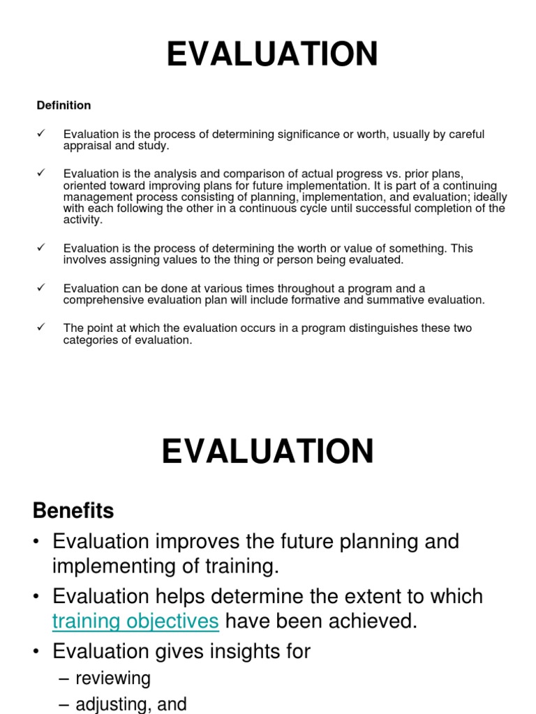 Understanding Formative and Summative Evaluation | PDF | Evaluation ...
