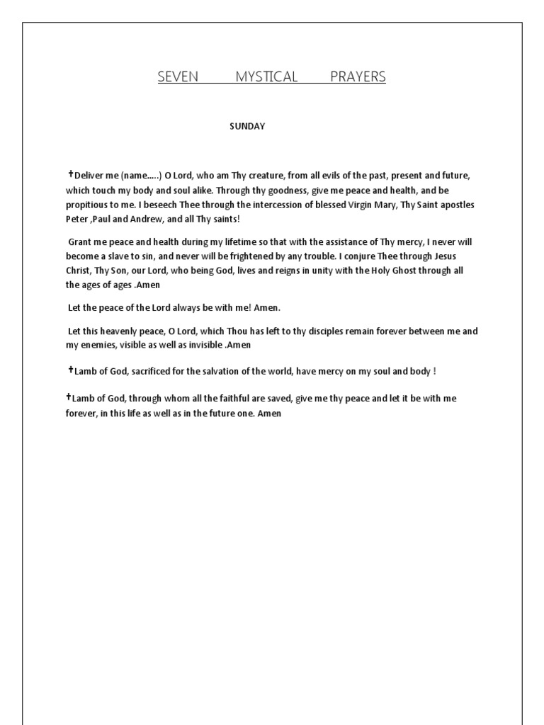 Seven Mystical Prayers | Download Free PDF | God The Father | Jesus