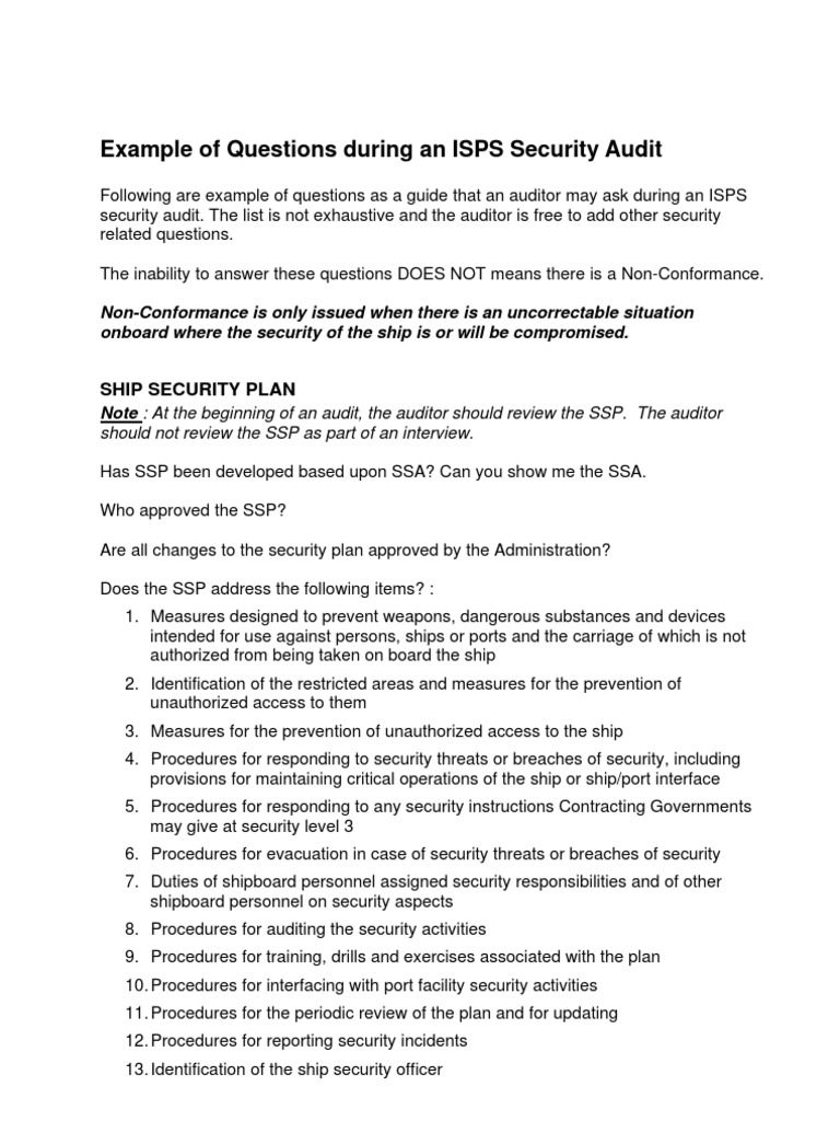 ISPS Audit | PDF | Security Guard | Calibration