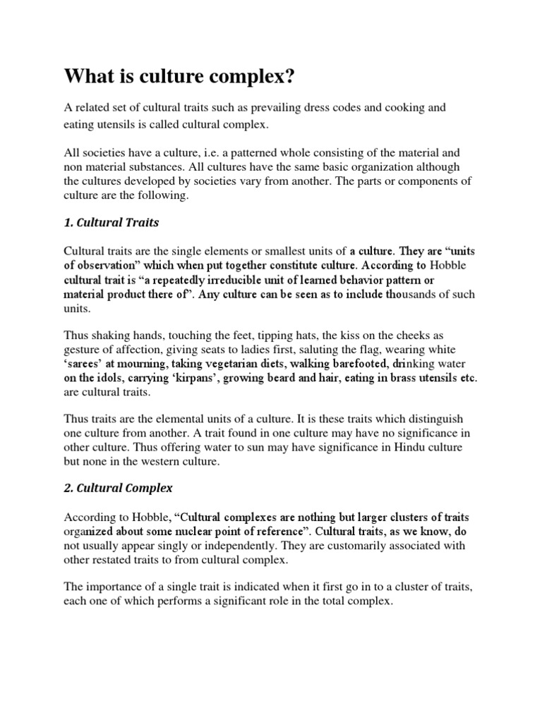 Culture Complex | PDF | Society | Foods