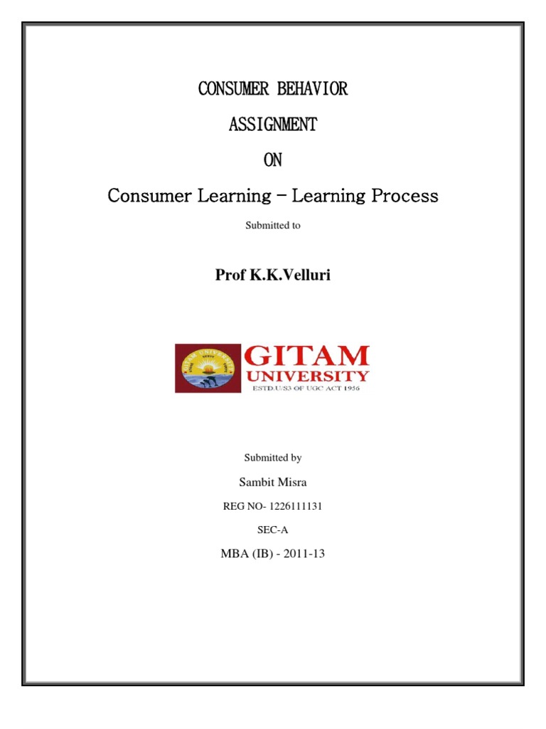 Consumer Learning in Buying Behavior | PDF