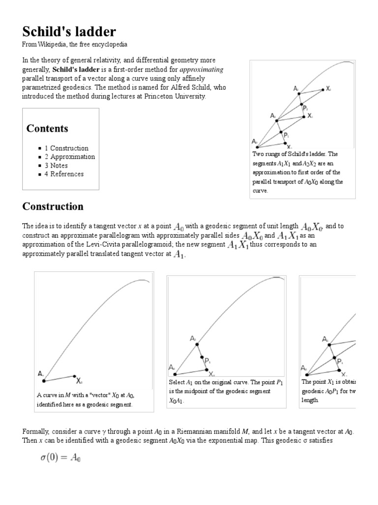 Schild's Ladder - Wikipedia | PDF | Geometry | Physics