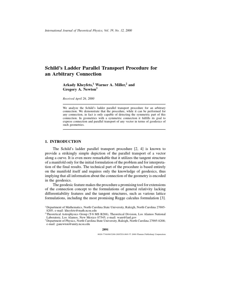 2000 - Schild's Ladder Parallel Transport Procedure For An Arbitrary ...