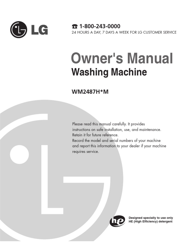LG Washer WM2487hwm Owners Manual | PDF | Washing Machine ...
