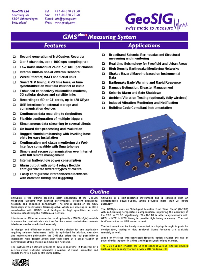 GeoSIG Recorder | Wi Fi | Internet Access