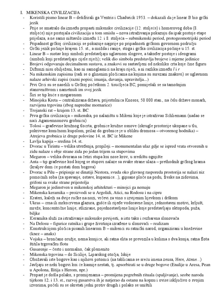 Grcka Civilizacija Skripta (Chamoux) - 1. Dio | PDF