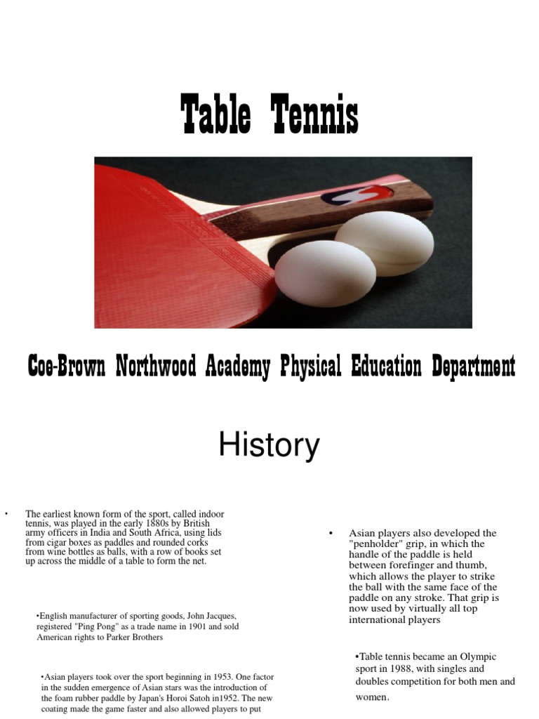 Table Tennis | PDF | Table Tennis | Individual Sports