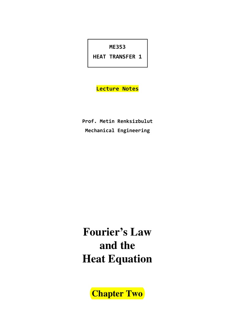 Fundamentals Of Heat Transfer Fourier S Law Pdf Thermal