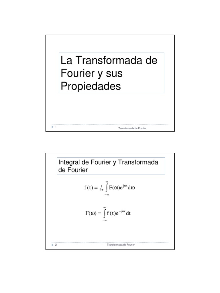 Propiedades TF | PDF | Transformada de Fourier | Densidad espectral