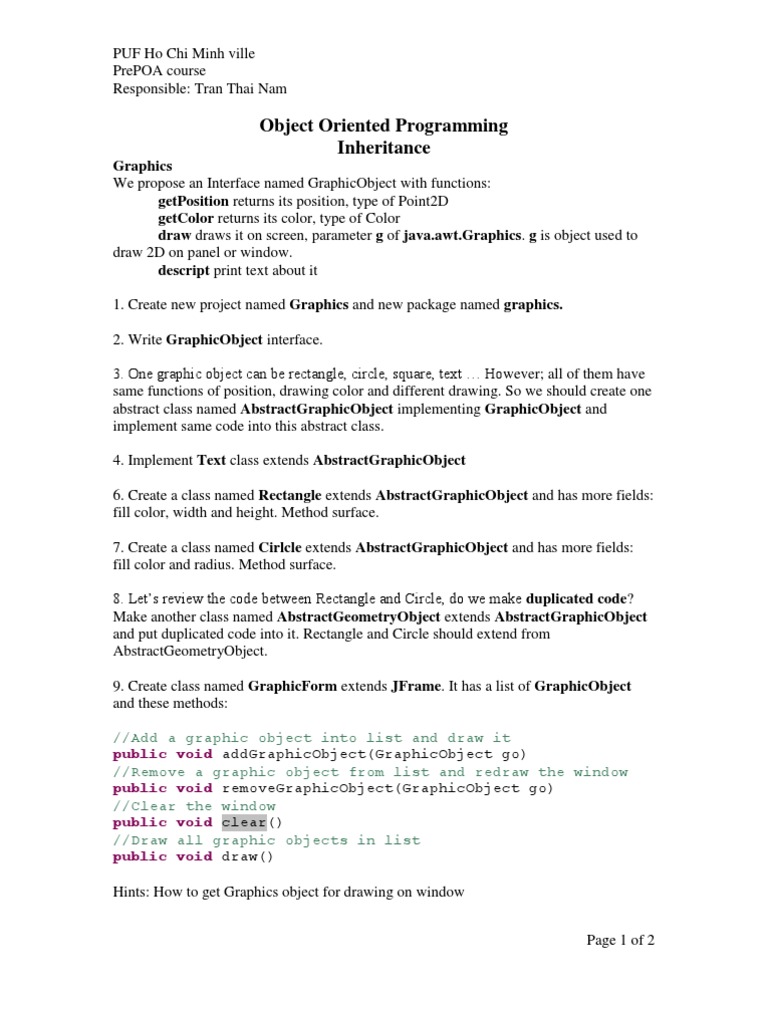 Object-Oriented Graphics Programming Guide | PDF