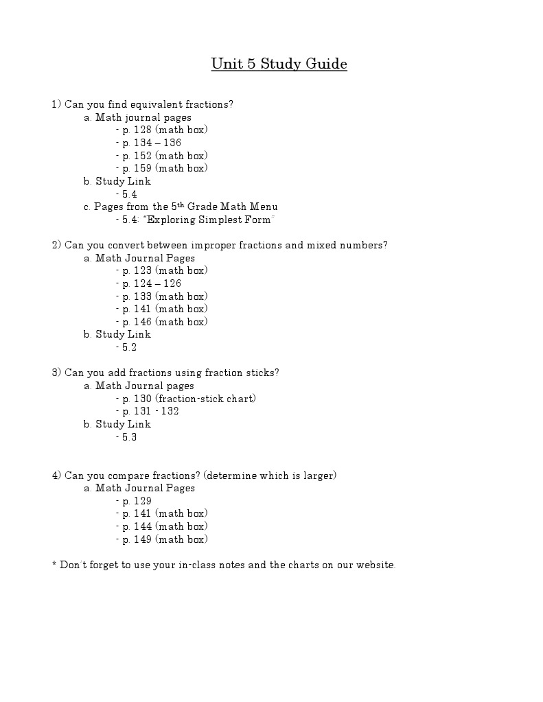 Unit 5 Study Guide | PDF