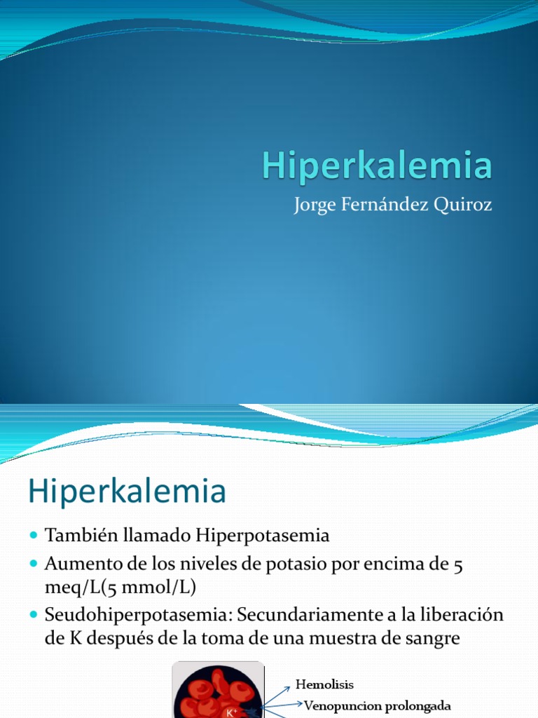 Hiperkalemia. Hiperpotasemia | PDF | Potasio | Dieta y nutrición