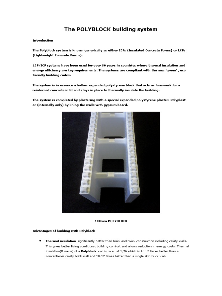 The POLYBLOCK Building System | PDF | Brick | Concrete