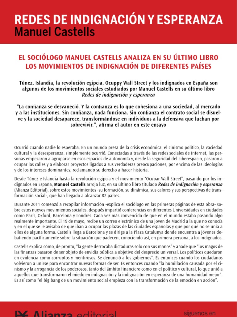 Manuel Castells - Redes de Indignación y Esperanza | PDF | Universidad ...