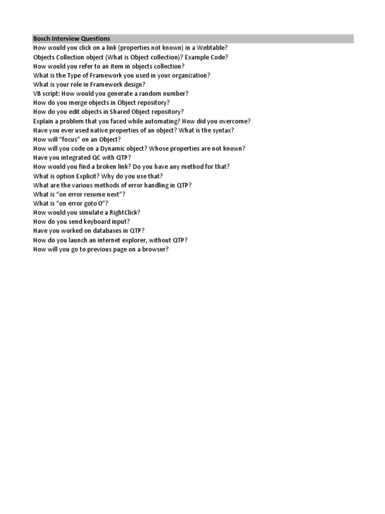 Interview Questions | PDF | Scripting Language | Microsoft Excel