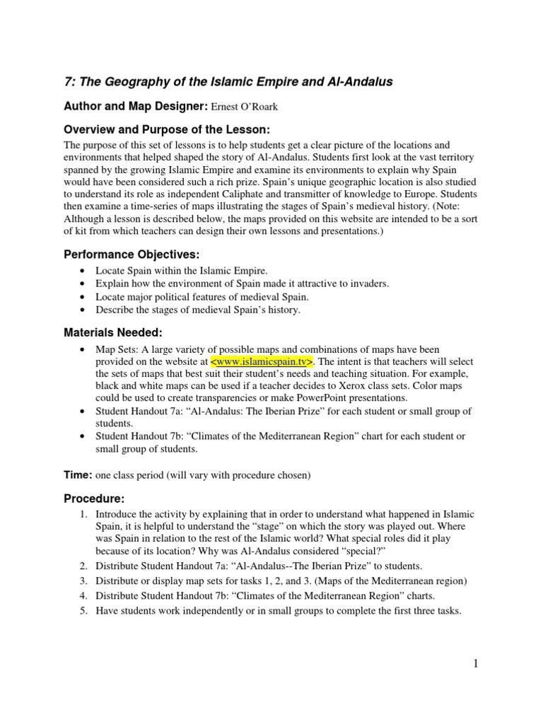 7 - The Geography of The Islamic Empire and Al-Andalus | PDF | Al ...