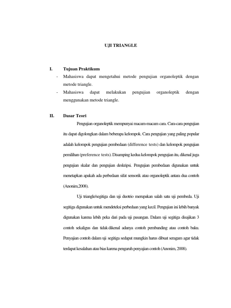 Laporan Uji Triangle | PDF