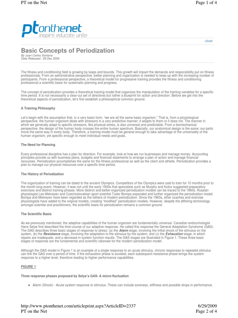 Basic Concepts of Periodization | PDF