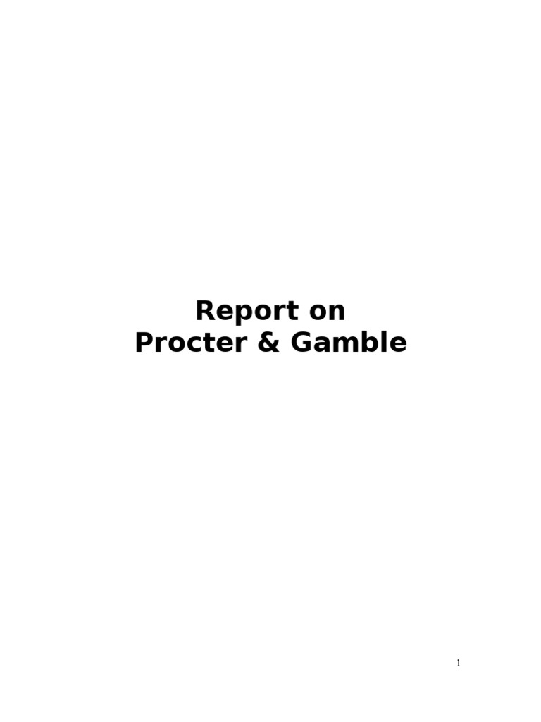 Procter Gamble Pdf Procter Gamble Marketing