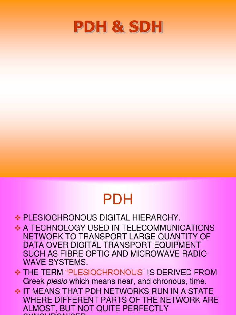PDH SDH in Telecom | PDF | Network Topology | Multiplexing