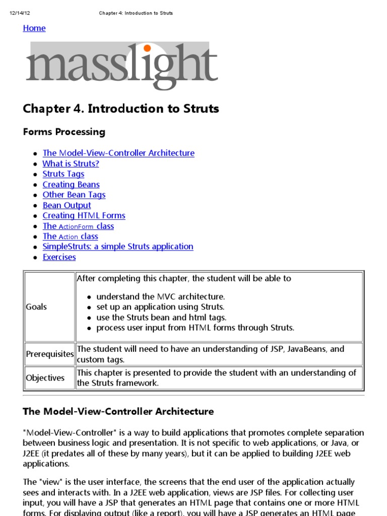 Chapter 4 - Introduction To Struts | PDF | Html Element | Java Server Pages