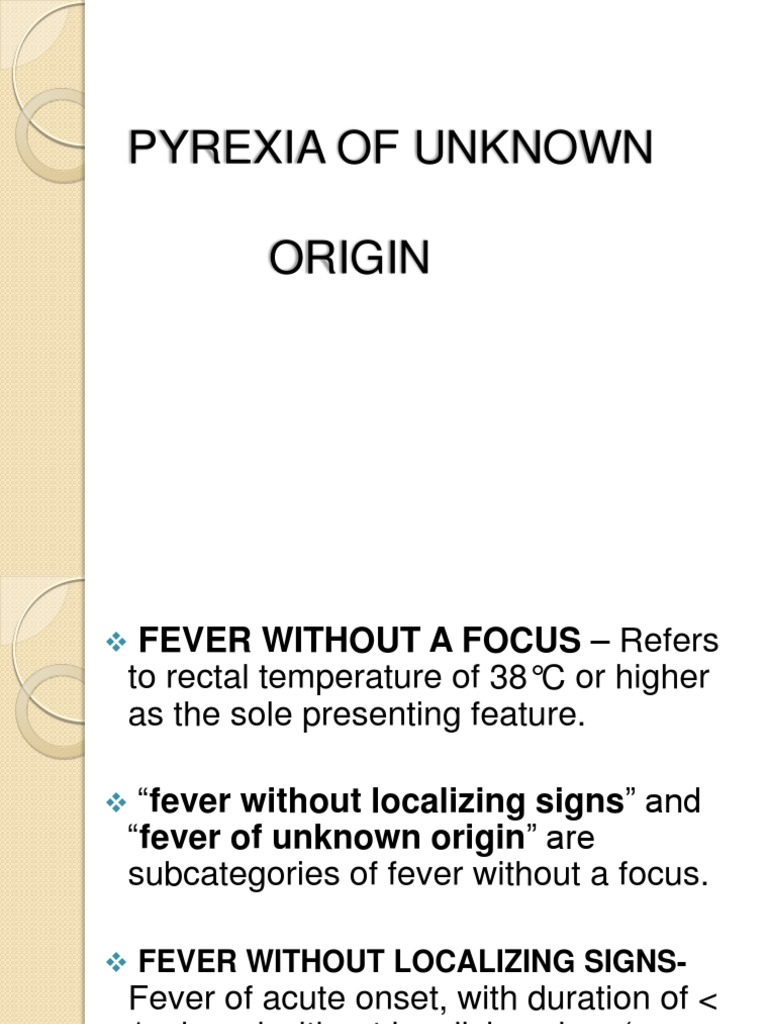 Pyrexia of Unknown Origin in Children | Download Free PDF | Fever ...