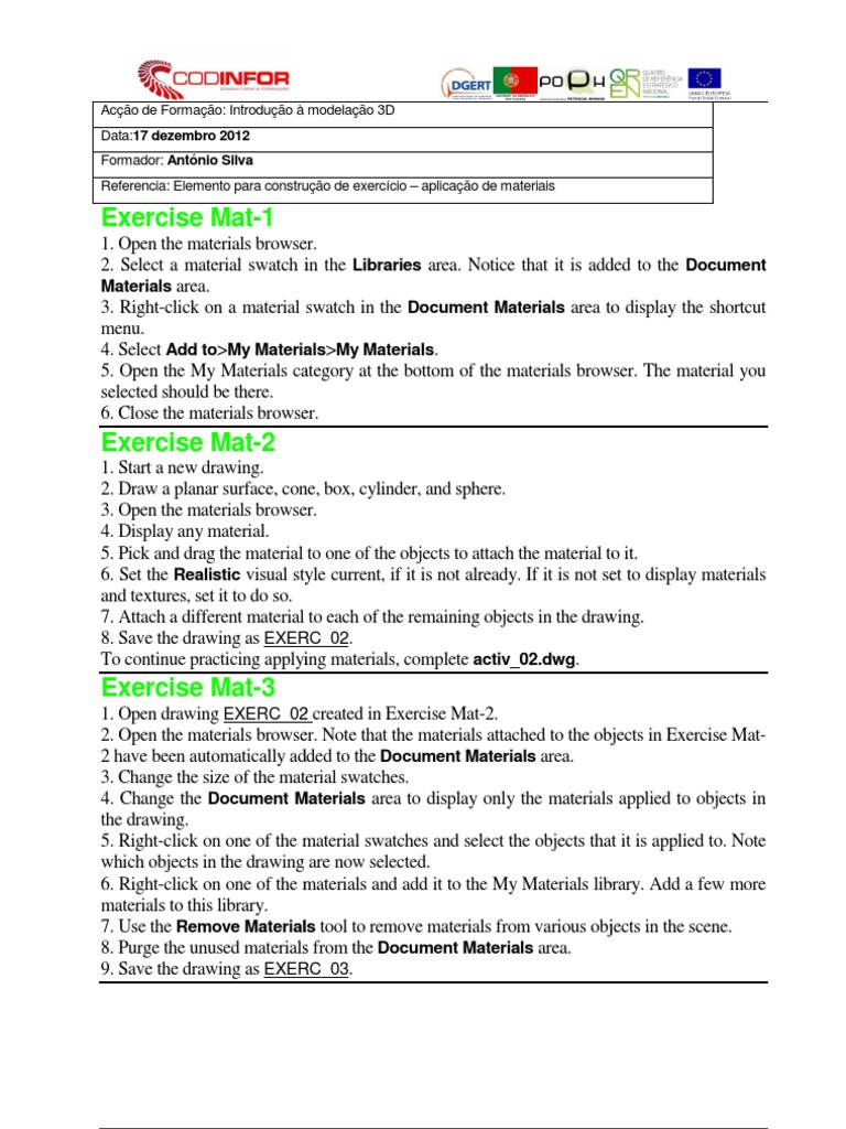 Exercise Mat-1: Materials Libraries Document Materials Materials My ...