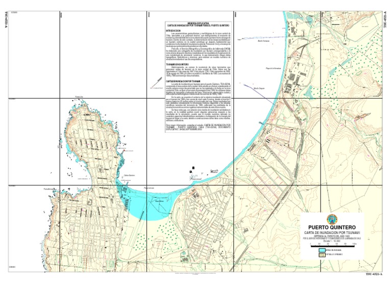 Mapa Cartografia Quintero Puchuncavi Chile | Tsunami | Cartografía