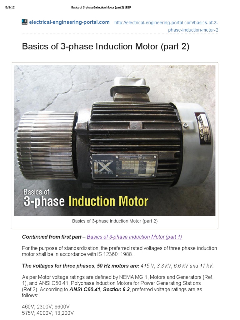 Basics of 3-Phase Induction Motor (Part 2) - EEP | PDF | Electric Motor ...