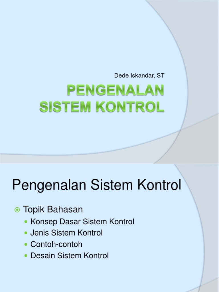 Pengenalan Sistem Kontrol | PDF | Teori Kontrol | Servomekanisme