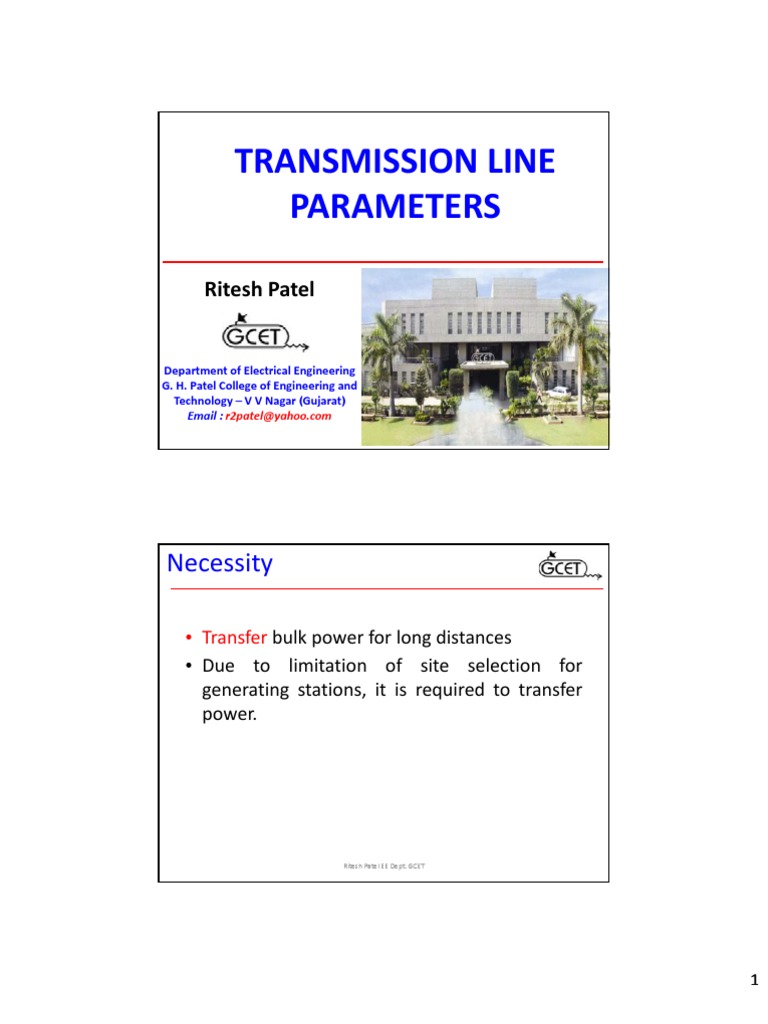 Transmission Line Parameters | Download Free PDF | Electric Power ...