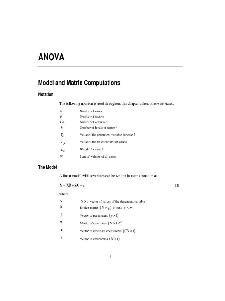 Anova | Matrix (Mathematics) | Analysis Of Variance