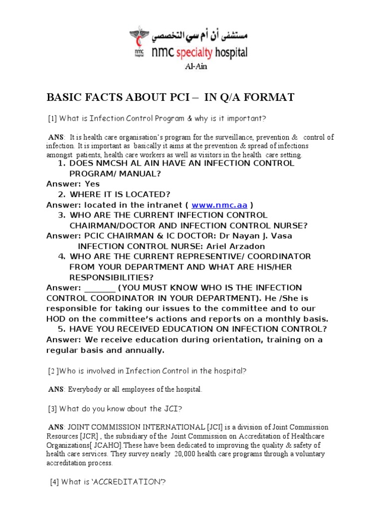 Prevention and Control of Infections | PDF | Joint Commission ...